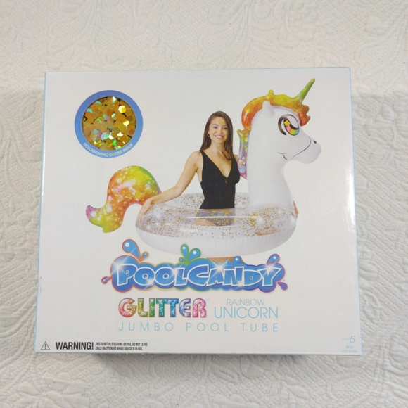 Pool Candy | Other | Pool Candy Glitter Rainbow Unicorn Jumbo Pool Tube ...